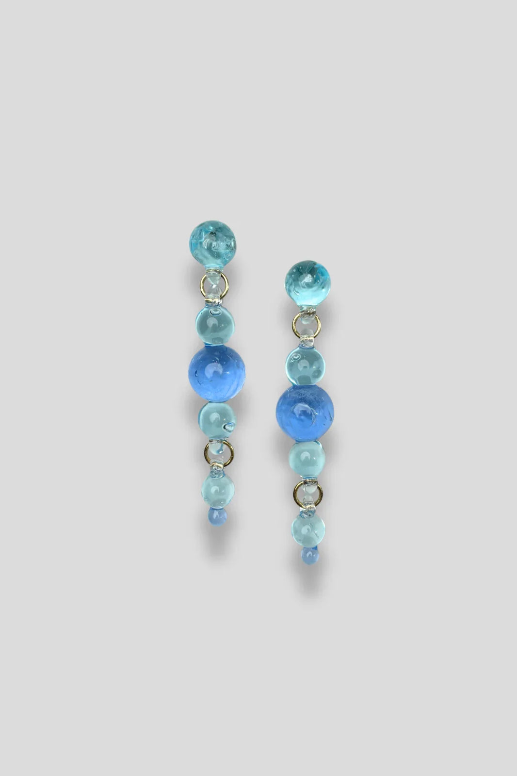 Handcrafted glass & molten earrings by Jean Riley jewellery