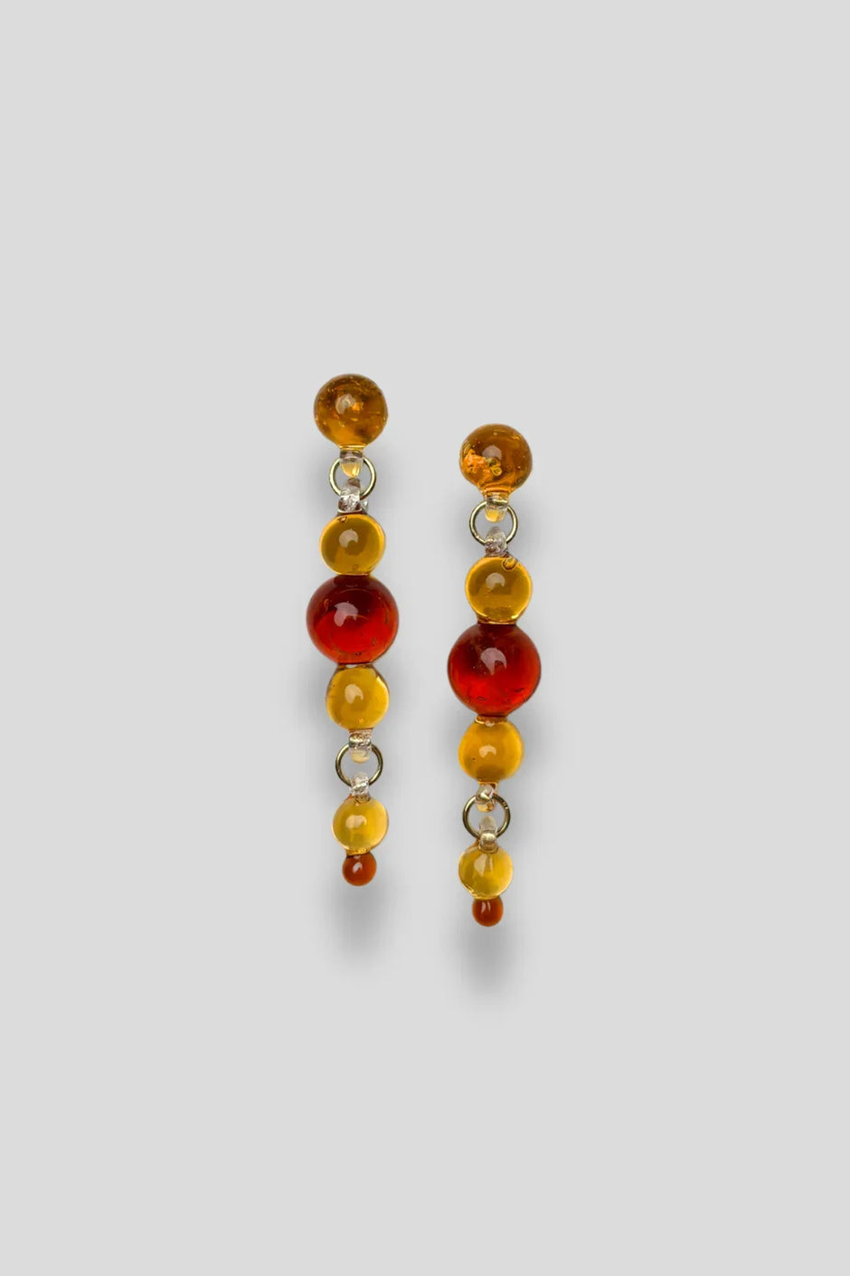 Handcrafted glass & molten earrings by Jean Riley jewellery